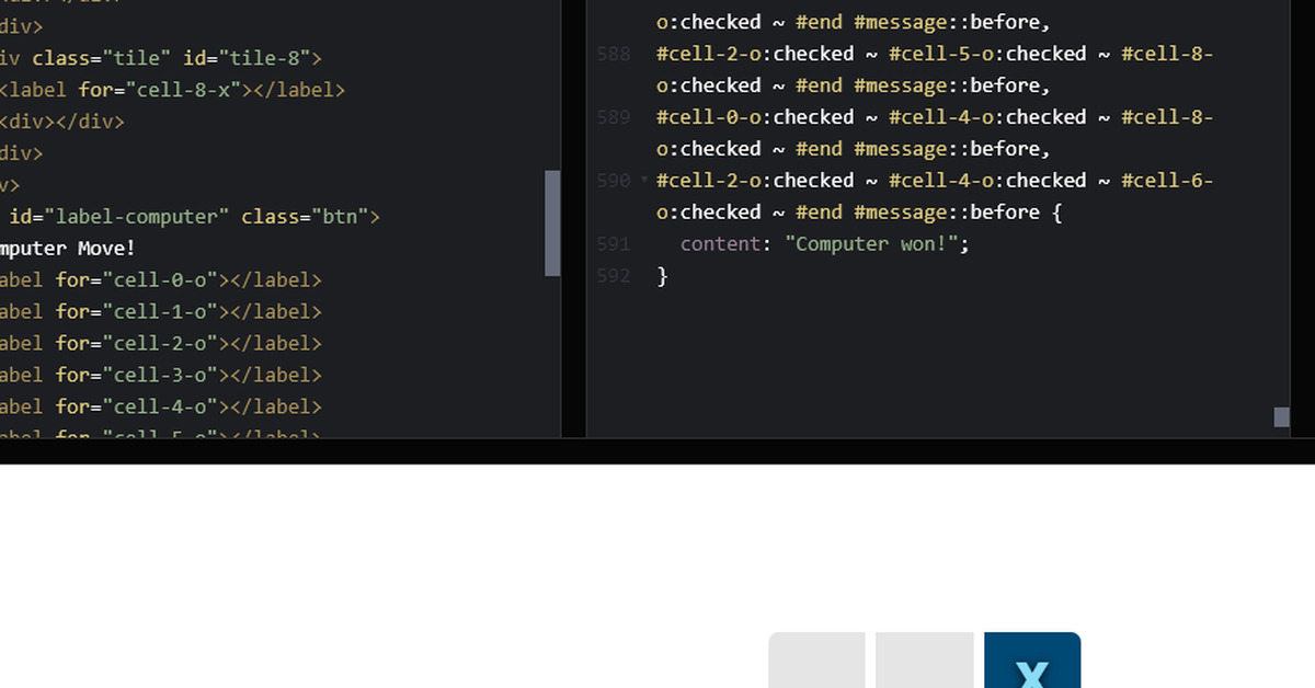 Крестики нолики на чистом Css без Javascript Пикабу