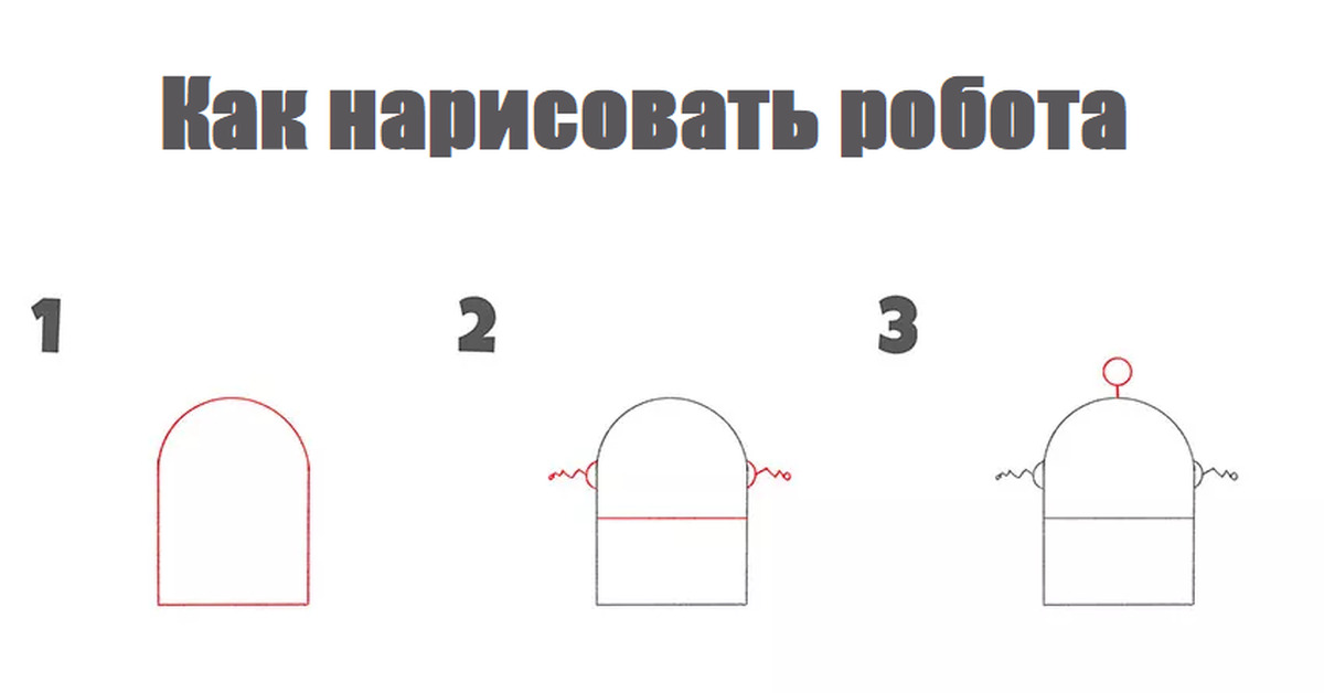 Рисуем робота по шагам | Пикабу