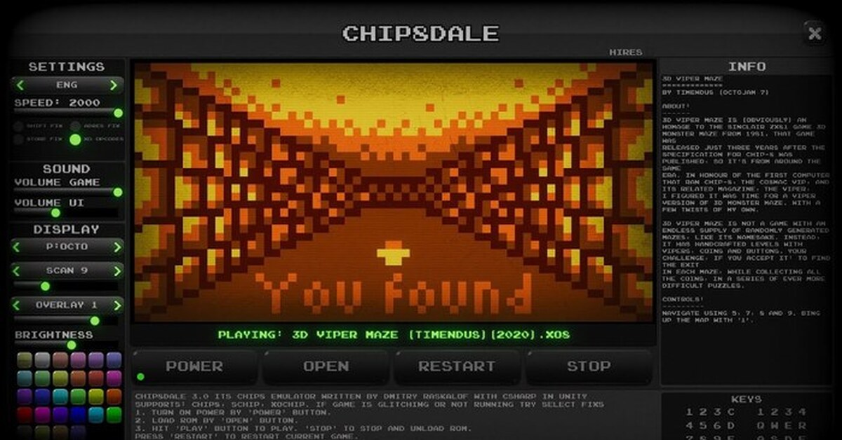 Эмулятор CHIP8DALE 3.0 (CHIP8, SCHIP, XOCHIP) | Пикабу