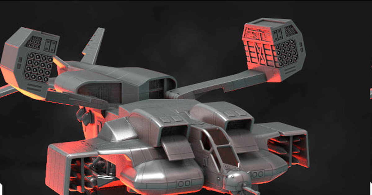 Модели для печати UD-4L Cheyenne Dropship масштаб 1:72 | Пикабу