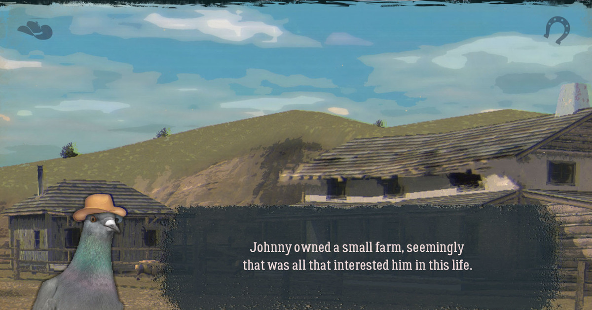 Раздача визуальной новеллы про голубя Джонни на диком западе Johnny The Pigeon на itch.io - 09. ...
