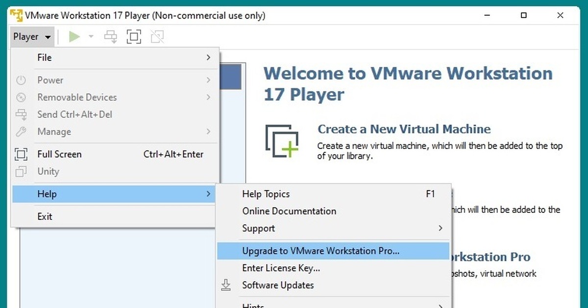 Переходим из VMware Workstation 17 Player в VMware Workstation Pro, ПО ...