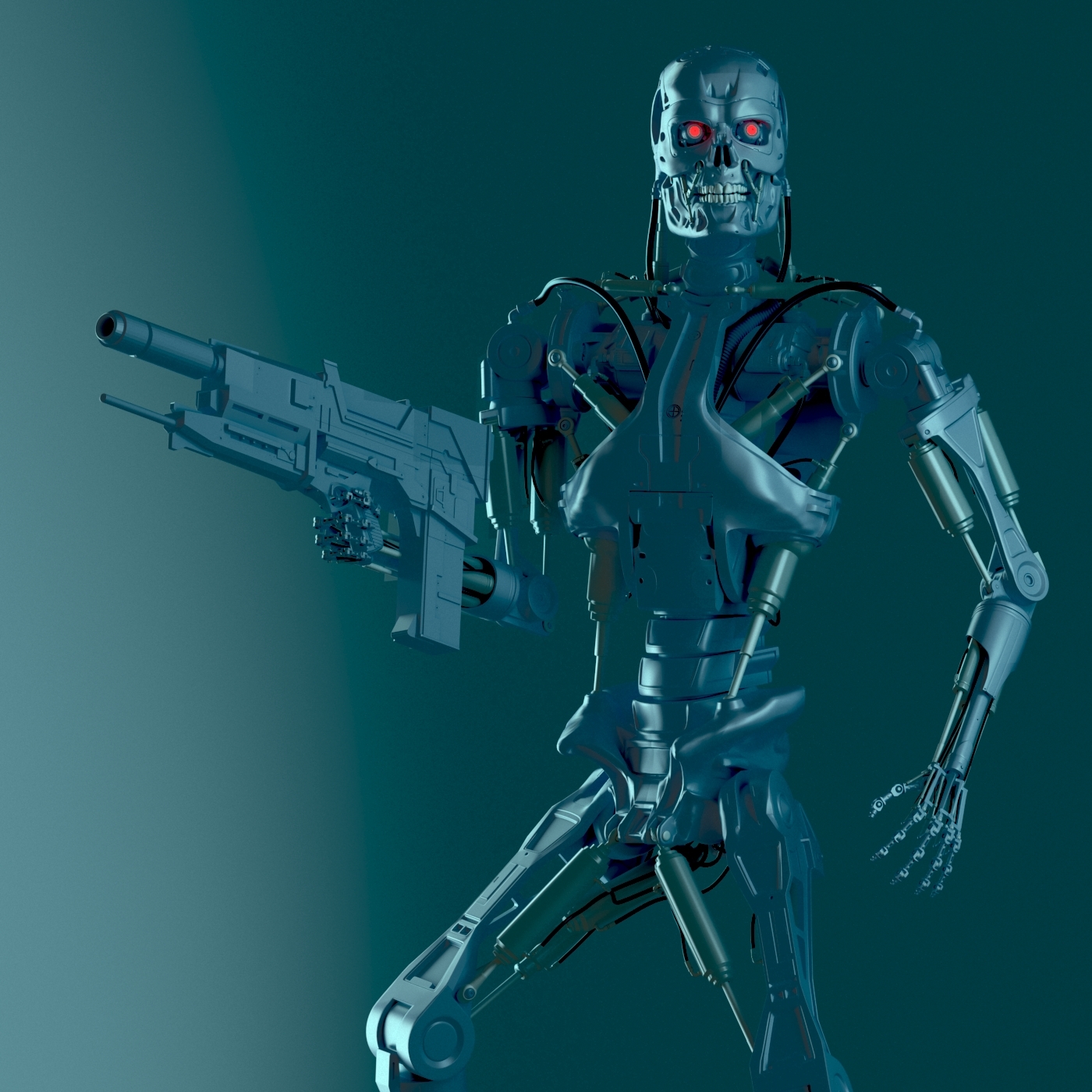Creation terminator t-800 real 3D model | Пикабу