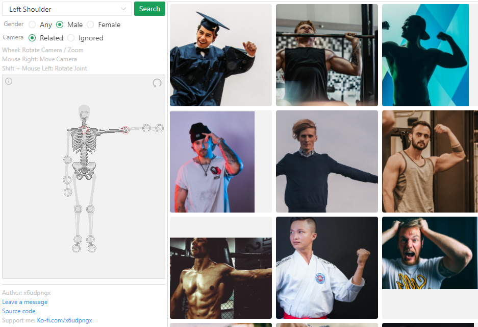 Сайт для поиска фотографий в нужной позе | Пикабу