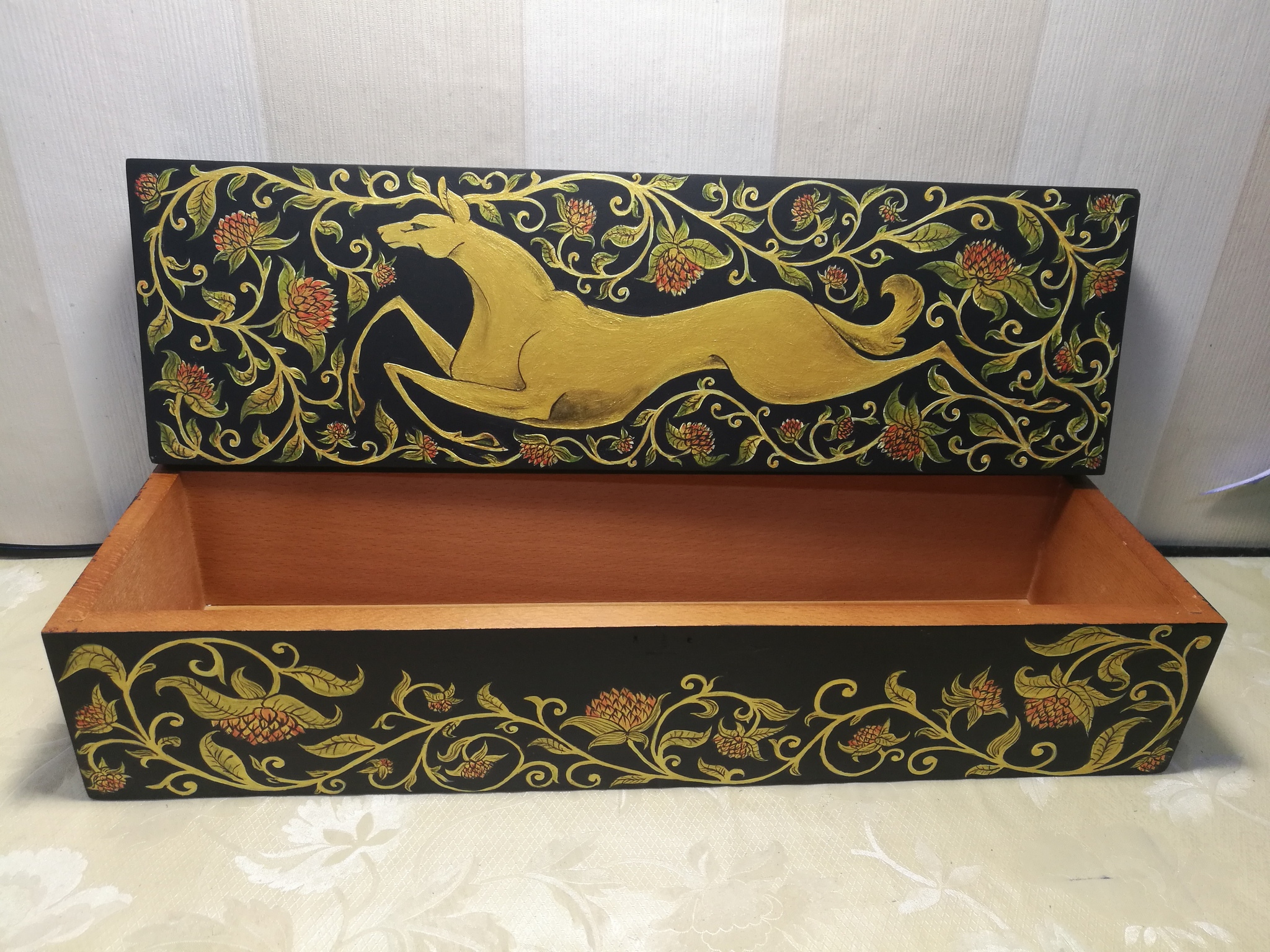 Роспись деревянной шкатулки | Пикабу