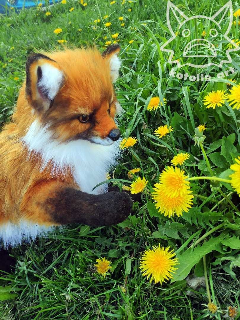 Реалистичная игрушка - лисёнок | Пикабу