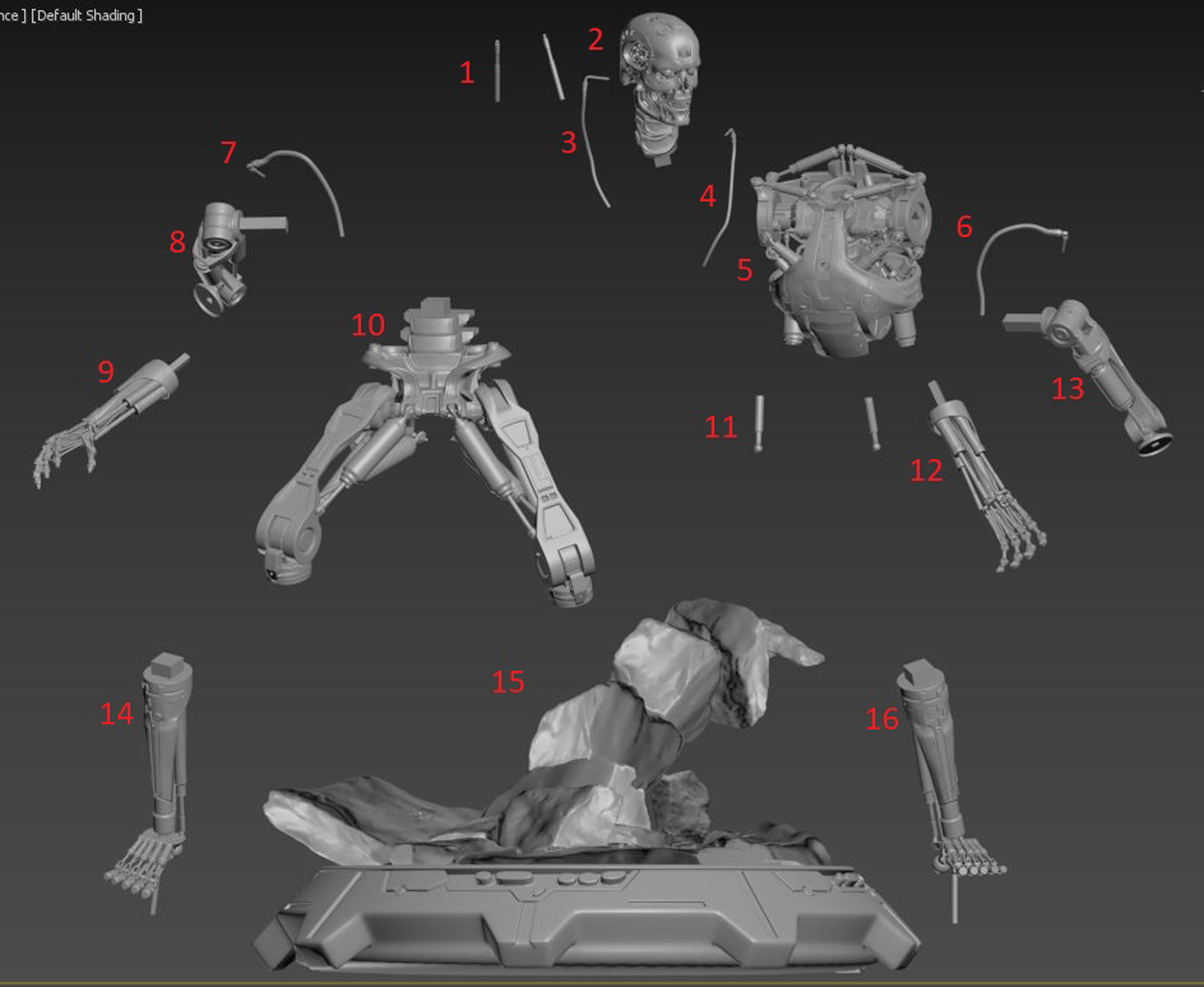 Terminator T-800 Endoskeleton Rekvizit T1 3D print model | Пикабу