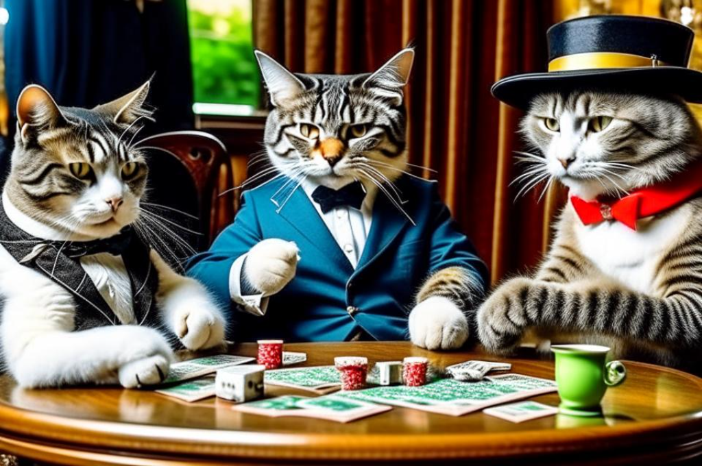 Коты играют в покер | Пикабу
