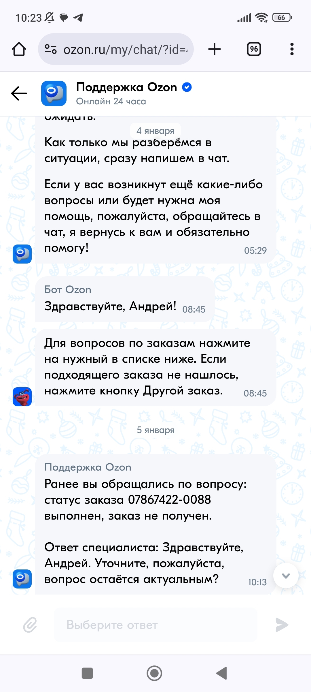 Как Ozon не доставил новогодний подарок и не возвращает 19 тысяч рублей - 05.01.24 10:49 | Пикабу