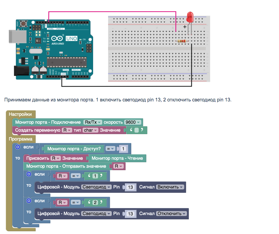 Монитор порта Arduino Ardublock Пикабу 7061